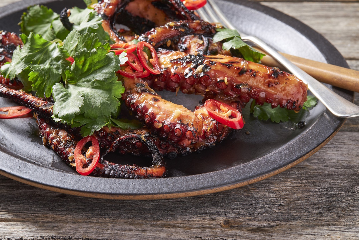 BBQ Octopus with a Tamarind Glaze